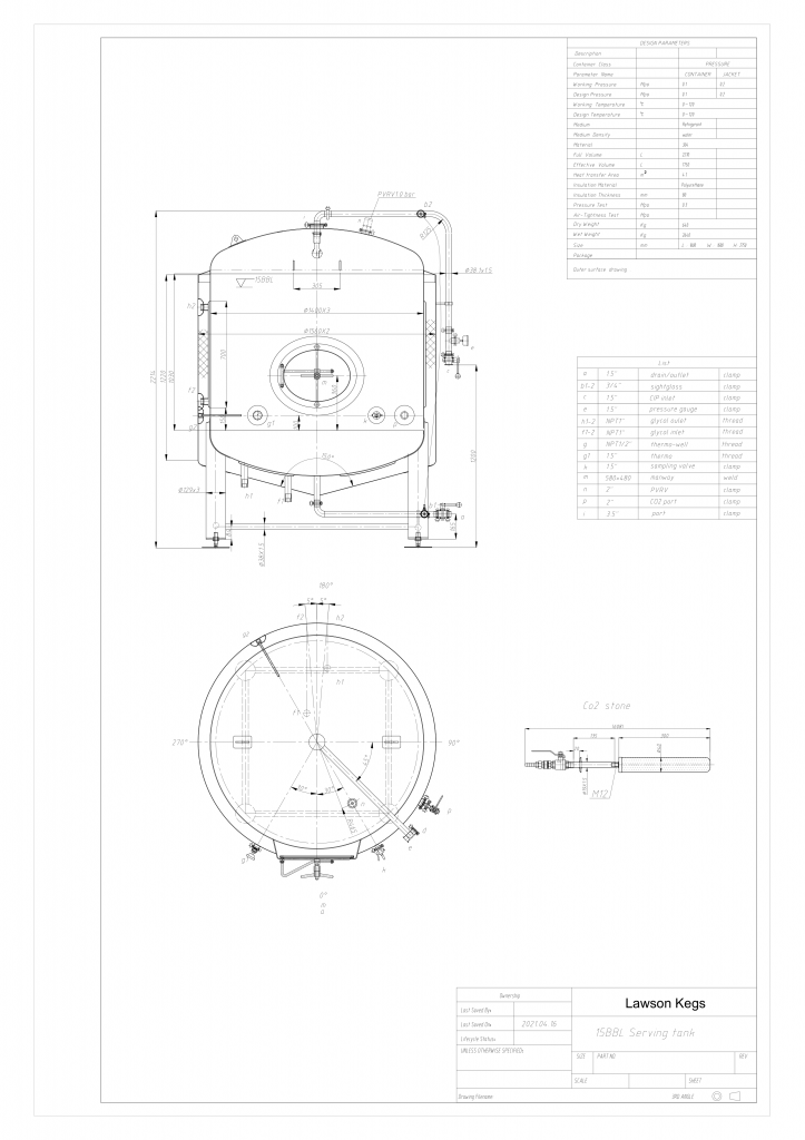 15 BARREL BRITE TANK - Lawson Kegs